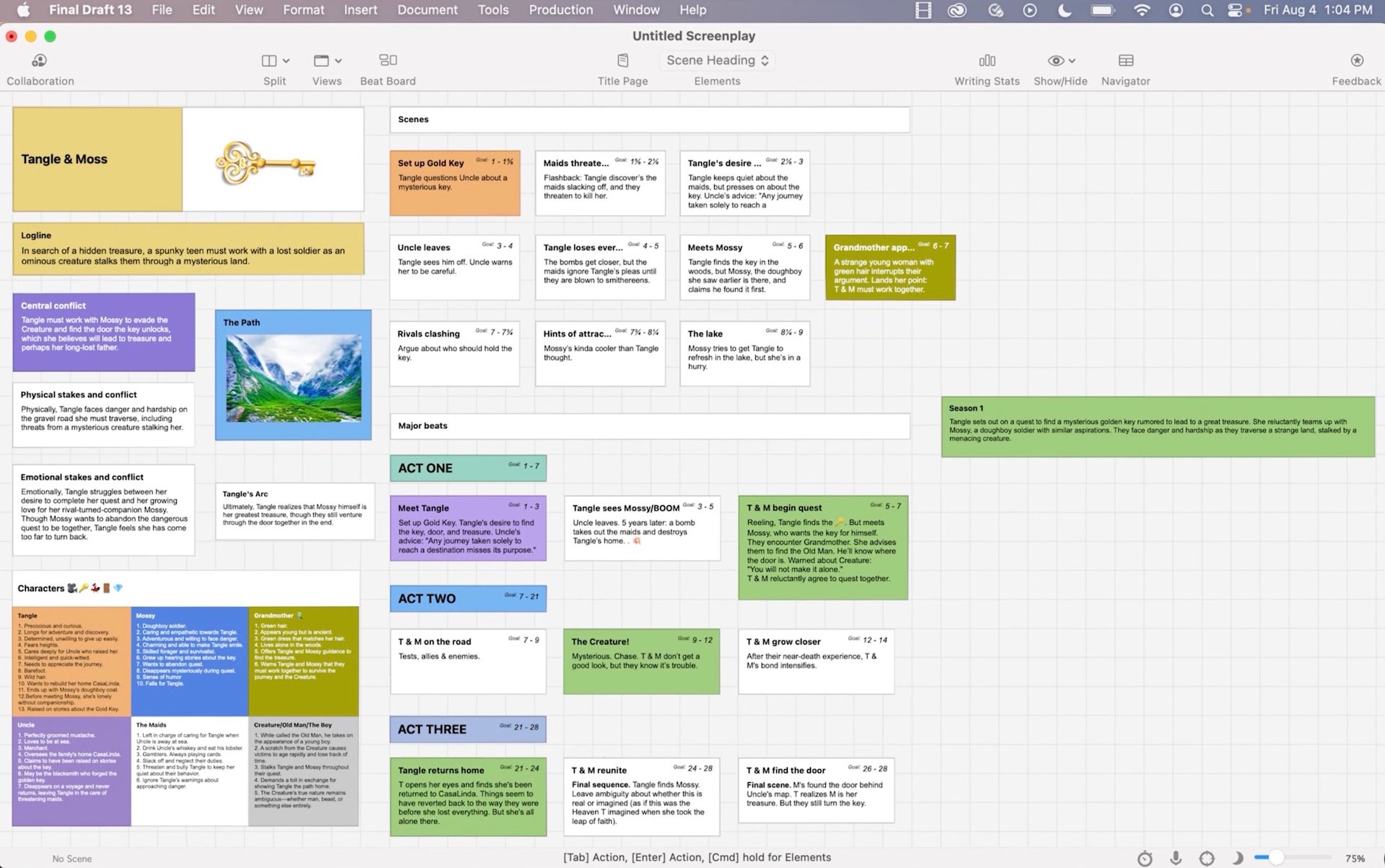 Unlock the potential of Final Draft 13's Beat Board to outline, draft, structure, rewrite, and ...